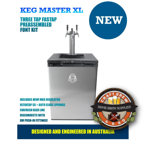 Keg Master Series XL Premium Kegerator Three Tap Unit | Craft Brew & BBQ