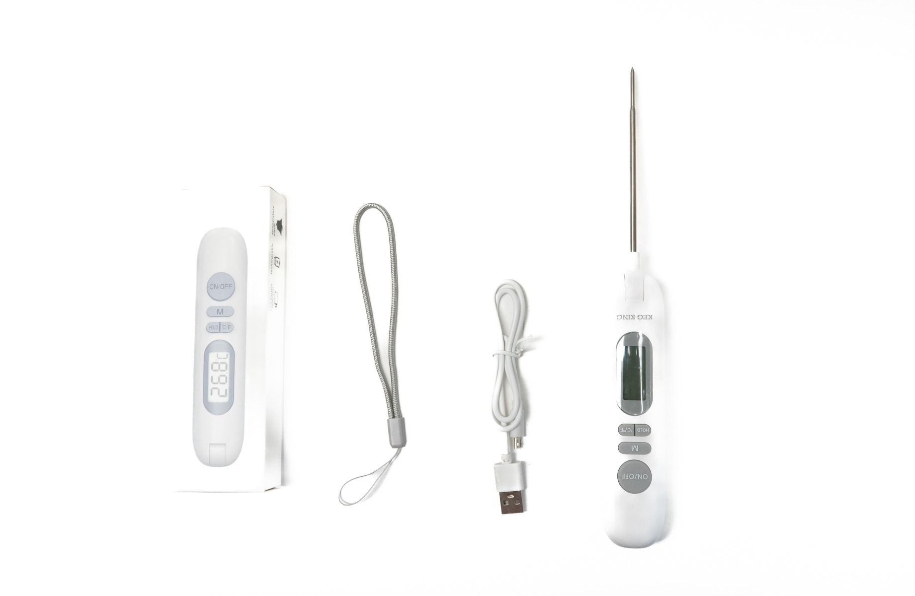 White Digital Cooking Thermometer | Craft Brew & BBQ